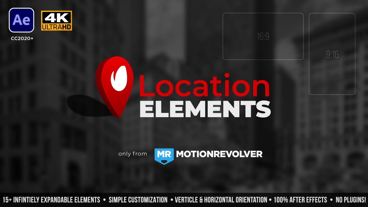 Map Pin Location Elements for After Effects - MotionRevolver
