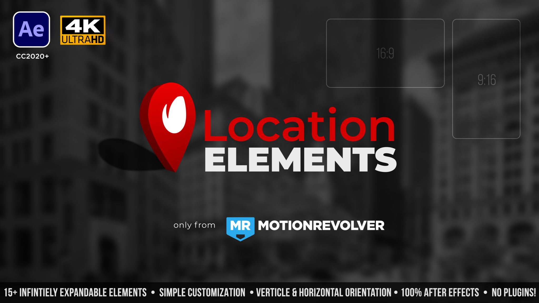 Map Pin Location Elements for After Effects - MotionRevolver